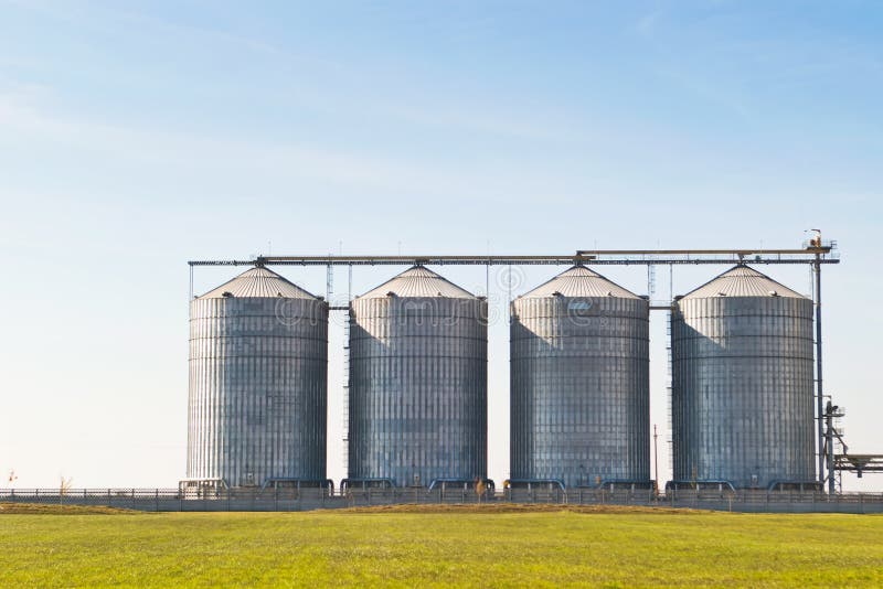 Farm silos stock image. Image of blue, tank, mill, farm - 17326835