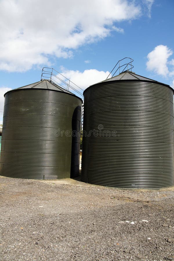 Farm Silos stock image. Image of corrugated, siloes, tower - 37564225