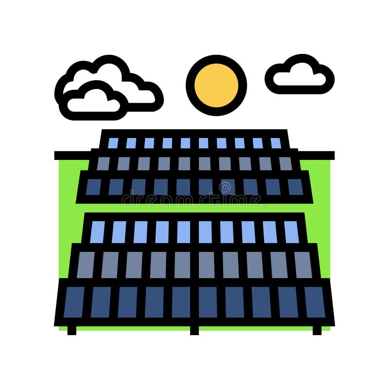 Farm Solar Panel Color Icon Vector Illustration Stock Illustration ...