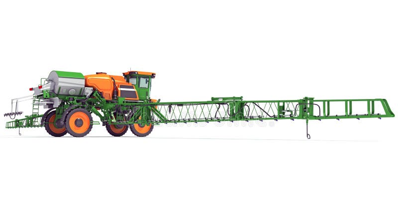 Farm Sprayer 3D Rendering on White Background Stock Illustration ...