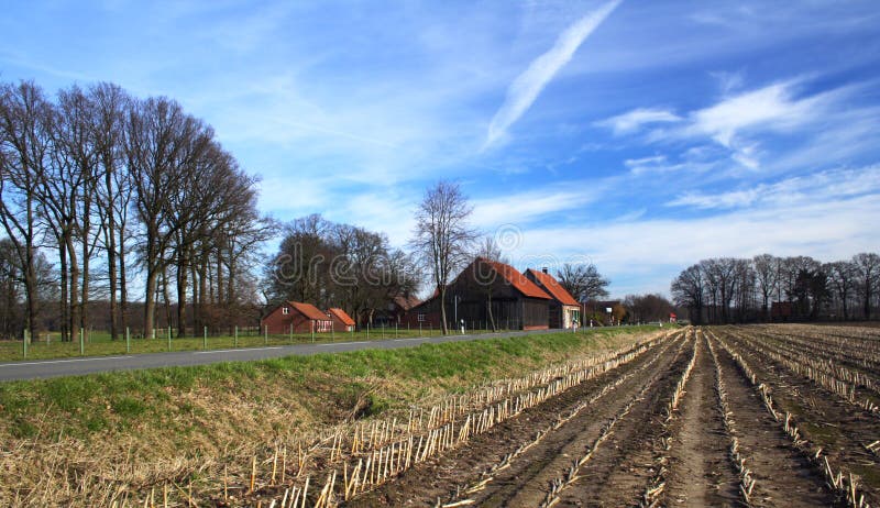 Farm in spring stock photo. Image of house, scenic, field - 4324714