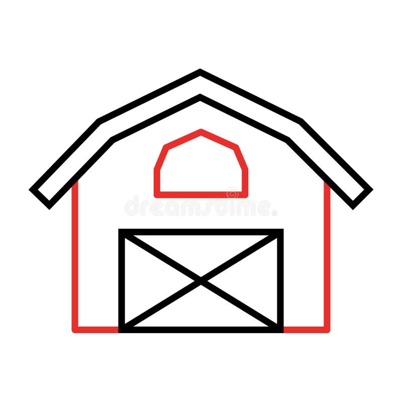 Farm stable building icon stock vector. Illustration of symbol - 95262789