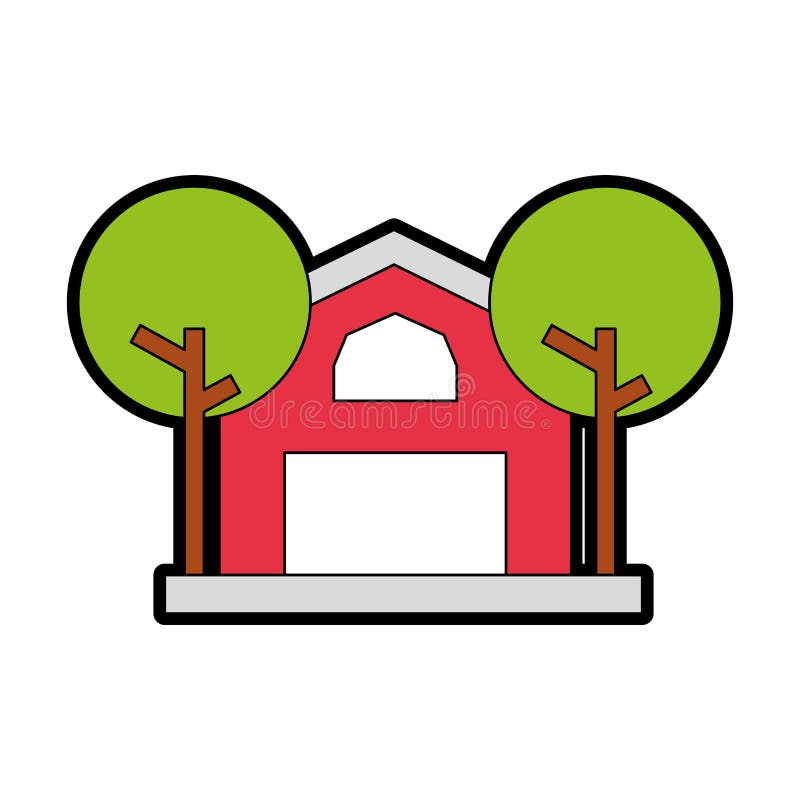 Farm stable building icon stock vector. Illustration of countryside ...