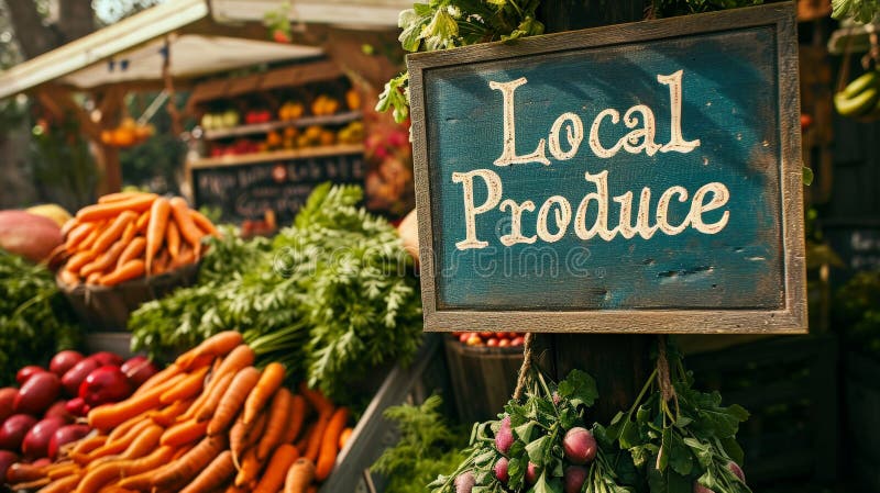 Farm Stand Sign: Local Produce - AI Generated Stock Illustration ...