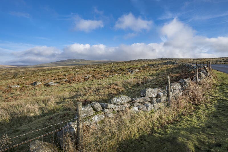 Farm Stone Wall on Dartmoor Stock Photo - Image of fivebar, united ...