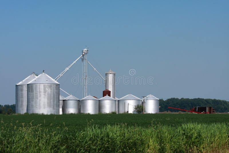 Farm Storage Bins stock image. Image of sills, farming - 10563413