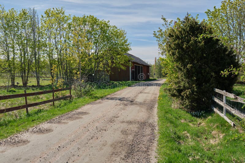 Farm on a Sunny Day in Spring in Skaraborg Sweden Stock Photo - Image ...