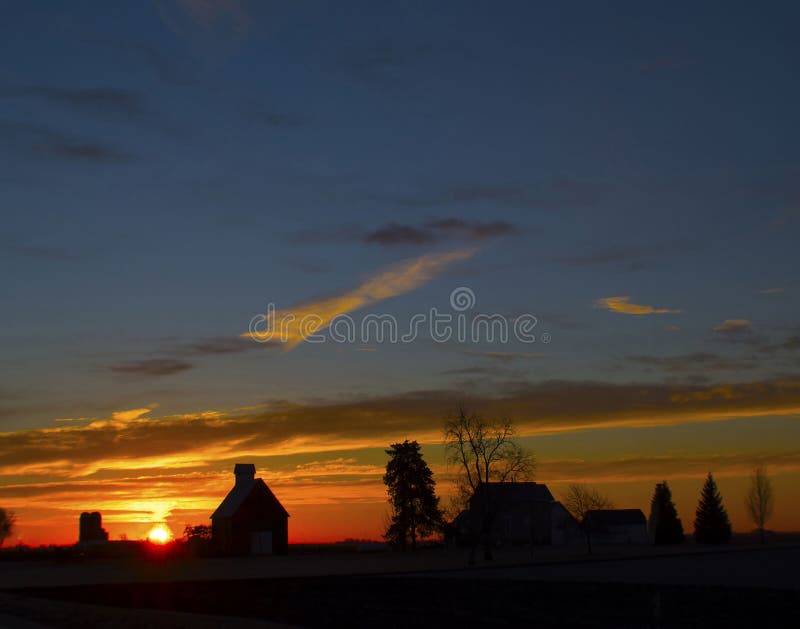 Farm Sunrise stock image. Image of morning, farmhouse - 86669091
