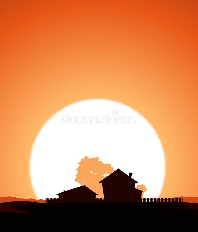 Farm Sunset Background Stock Illustrations – 48,638 Farm Sunset ...