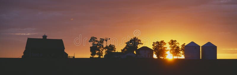 Farm at Sunset, stock image. Image of fields, bucolic - 23175379