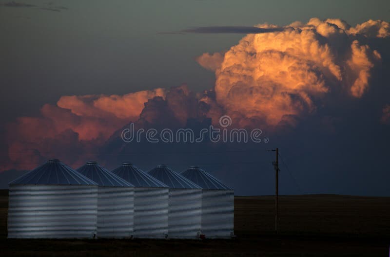Farm at sunset stock image. Image of scenics, weather - 35498111