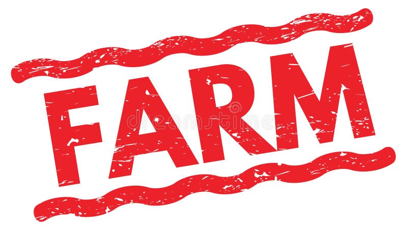 FARM Text on Red Lines Stamp Sign Stock Illustration - Illustration of ...