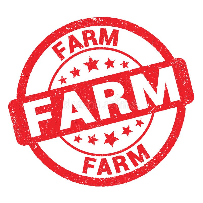 FARM Text Written on Red Stamp Sign Stock Illustration - Illustration ...
