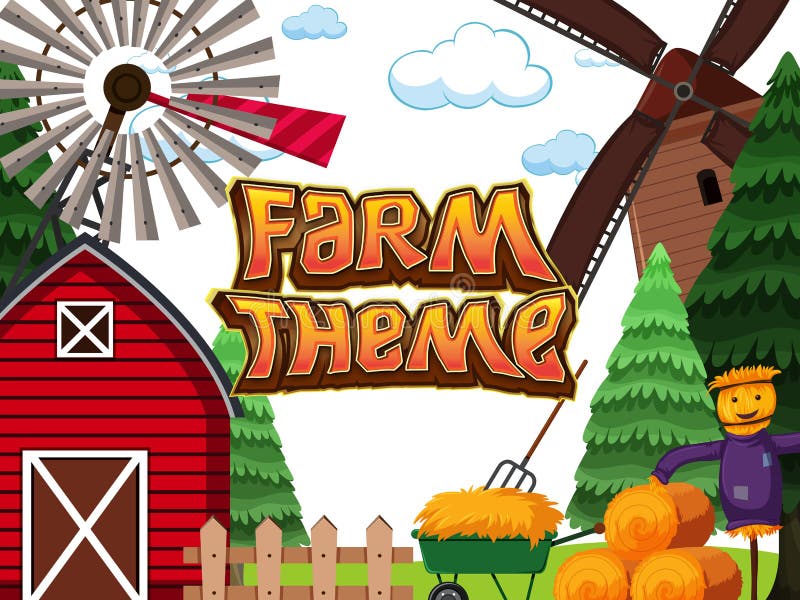 A farm theme background stock vector. Illustration of cart - 130821087