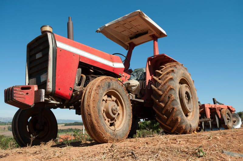 Morning Landscape with Green Field, Traces of Tractor in Sun Rays Stock ...