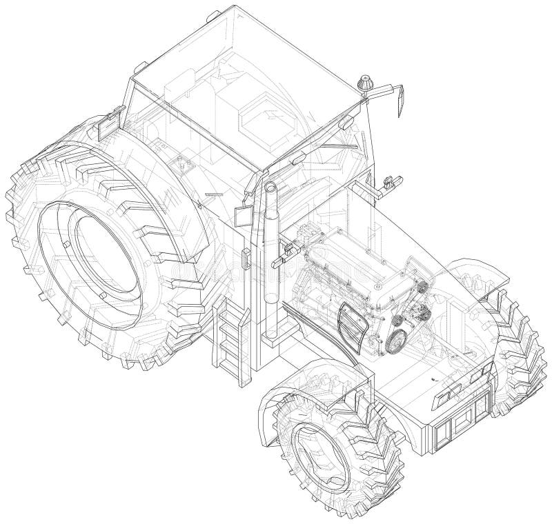 Farm Tractor Concept stock illustration. Illustration of machinery ...