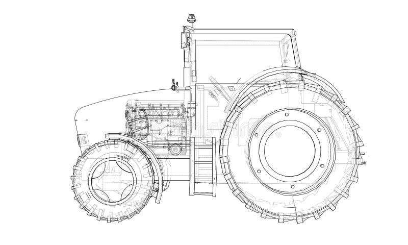 Farm Tractor Concept stock illustration. Illustration of harvesting ...
