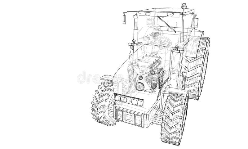 Farm Tractor Concept stock illustration. Illustration of field - 190711004