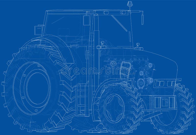 Farm Tractor Concept. Vector Stock Vector - Illustration of technology ...