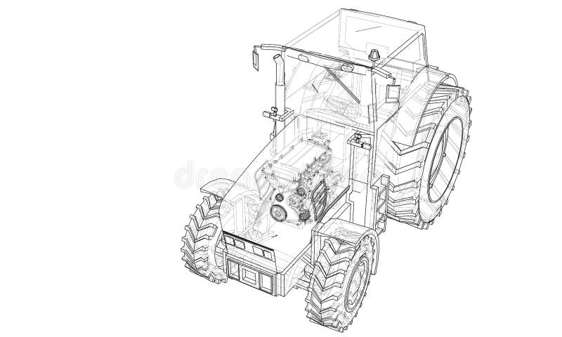 Farm Tractor Concept. Vector Stock Vector - Illustration of ...