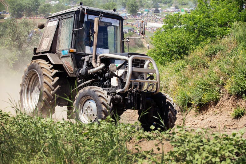 Farm tractor stock photo. Image of rubber, farmer, lawn - 62624532