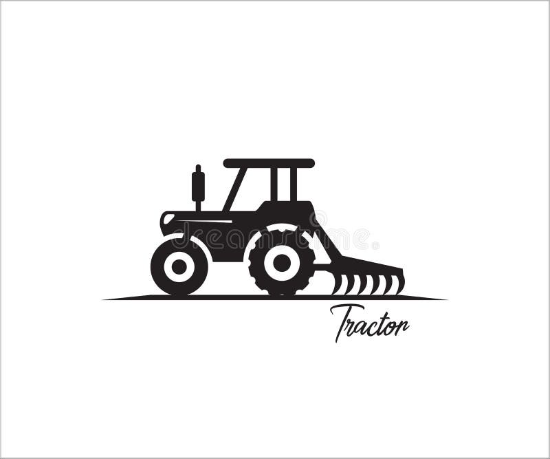 Farm Tractor Simple Vector Icon Logo Design Illustration Stock ...