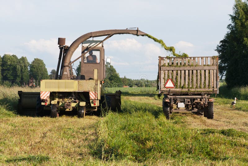 Old Tractors and Silo stock image. Image of mechanic - 38934849