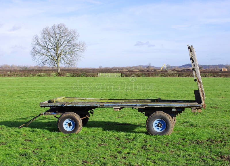Farm Trailer stock image. Image of tree, view, flat, towing - 61599561