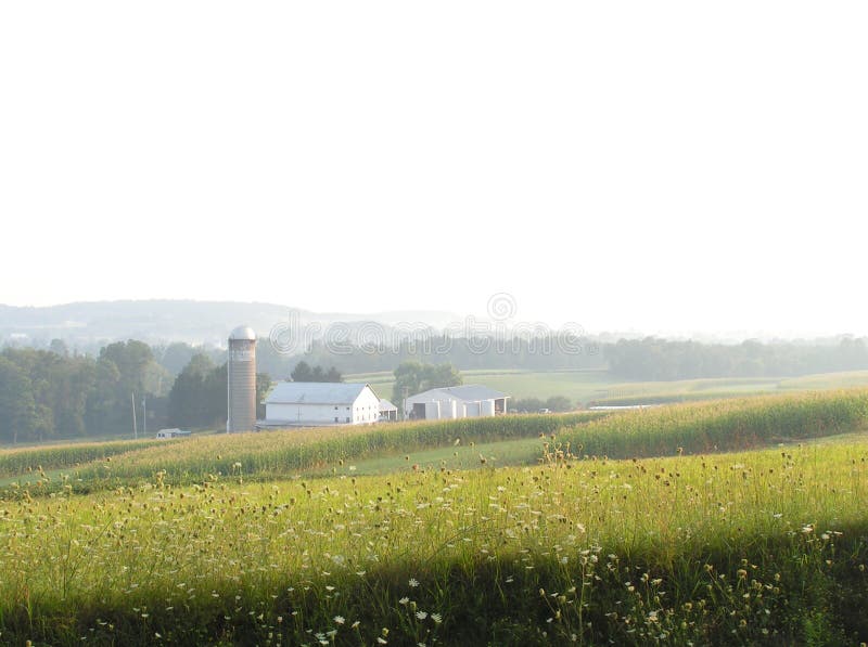 Farm in valley stock image. Image of crop, hills, hill - 27309281