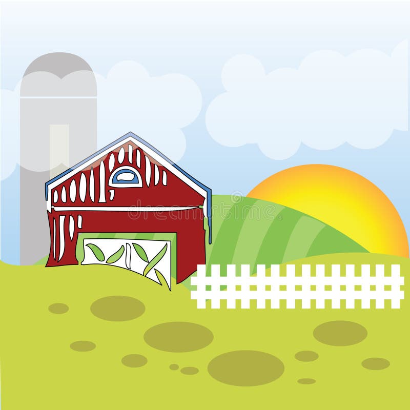 Farm. Vector Illustration Decorative Design Stock Vector - Illustration ...