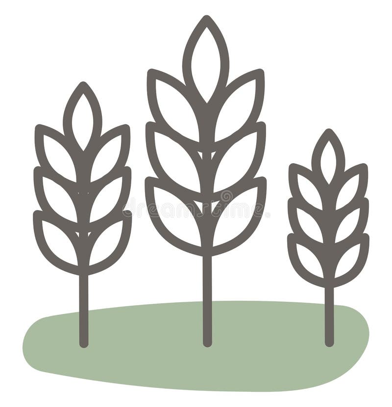 Farm wheat plant, icon stock vector. Illustration of stem - 261071161