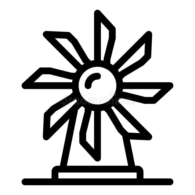 Farm Wind Mill Icon, Outline Style Stock Vector - Illustration of ...