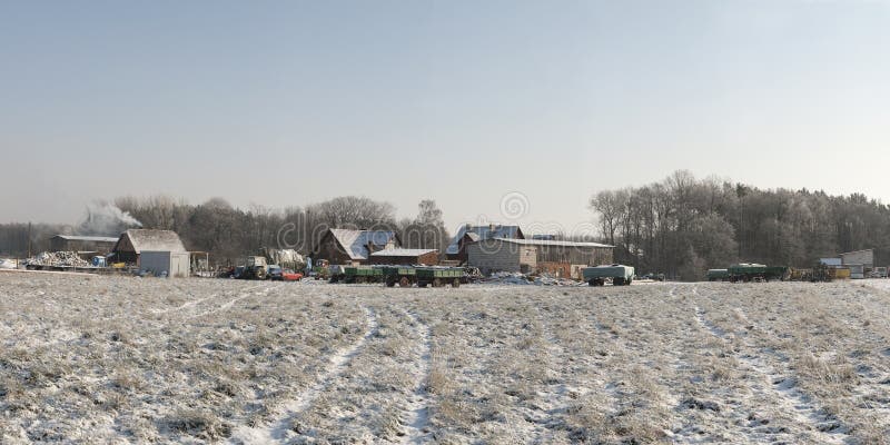 Farm in winter stock photo. Image of light, nature, horizon - 26787222