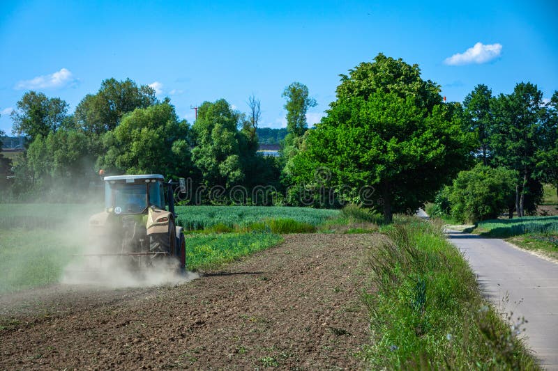 Farm Work on a Dry Summe Day Editorial Photography - Image of tractor ...