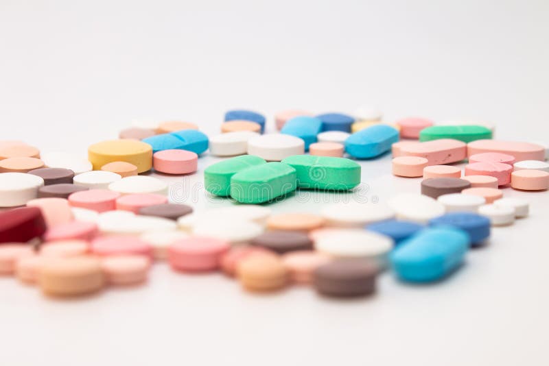 Farmaci Sotto Forma Di Compresse Per Uso Orale Su Un Fondo Dell ...
