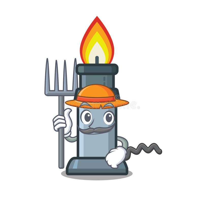 Farmer Bunsen Burner Isolated with the Cartoon Stock Vector ...