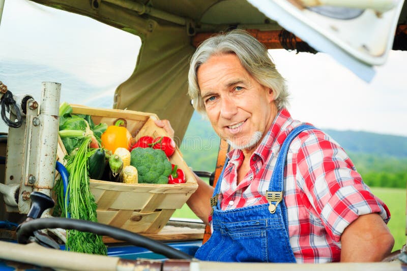 Farmer Driving His Tractor stock image. Image of vehicle - 84560567