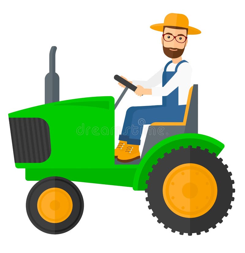 Man Farmer Driving Tractor Farm Stock Illustrations – 220 Man Farmer ...