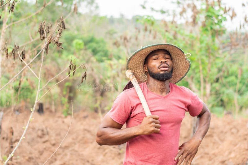 Farmer Feeling Tired from Work Stock Image - Image of african ...