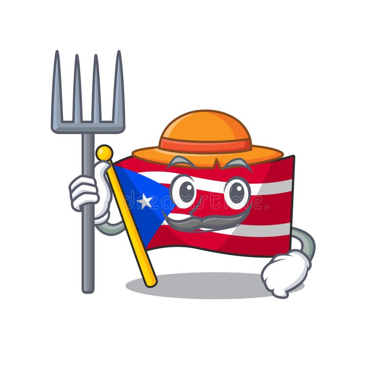 Farmer Flag Puerto Rico in the Cartoon Stock Vector - Illustration of ...