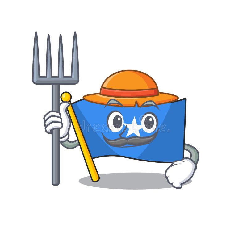Farmer Flag Somalia Cartoon Character with Hat and Tools Stock Vector ...