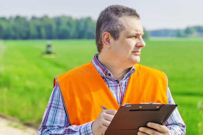 Farmer Foreman Near the Field Stock Photo - Image of real, roadwork ...