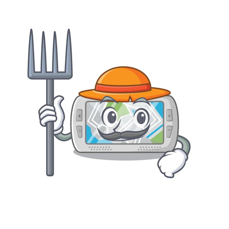 Farmer Global Positioning System in the Cartoon Stock Vector ...
