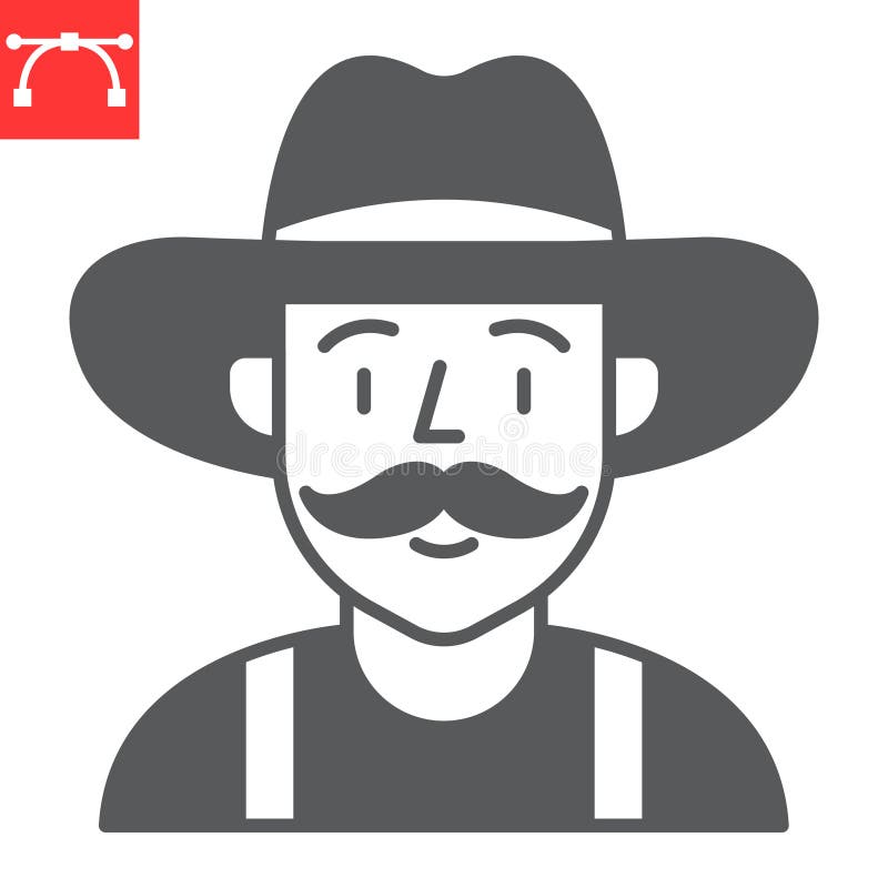 Farmer glyph icon stock vector. Illustration of country - 295441807