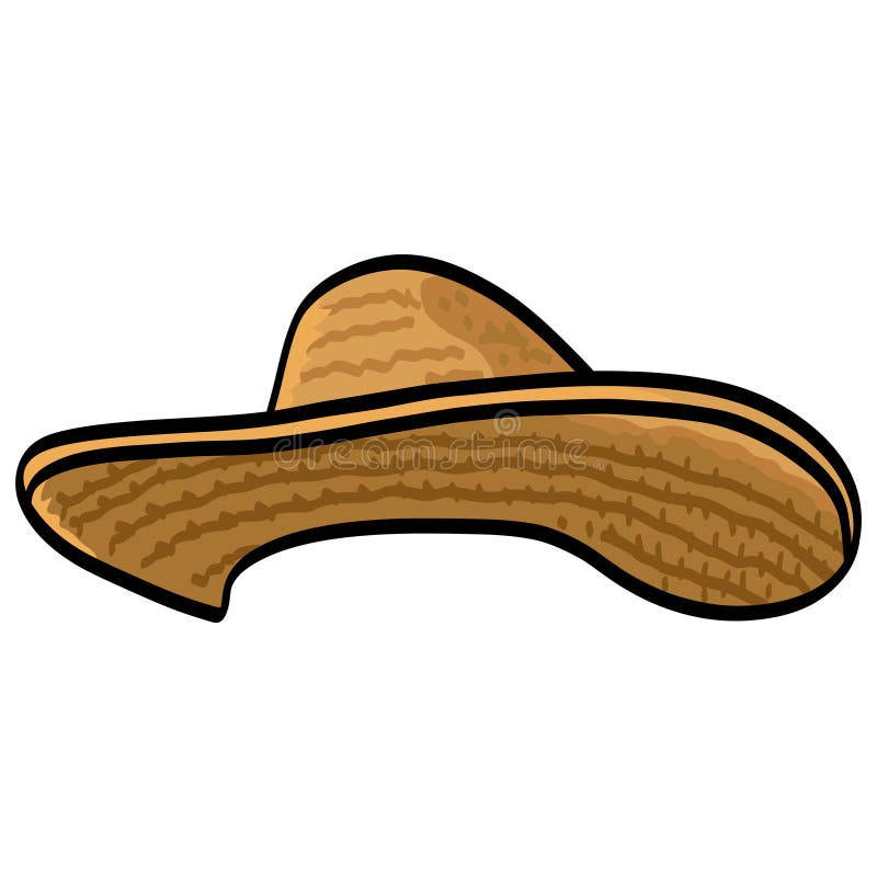 Farmer Hat Straw Cap Cartoon Illustration Vector Drawing Stock Vector ...