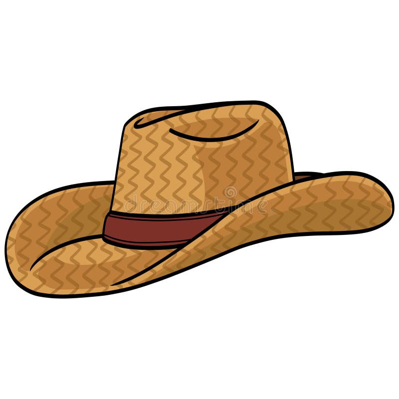 Farmer Hat Straw Cap Cartoon Illustration Vector Drawing Stock Vector ...