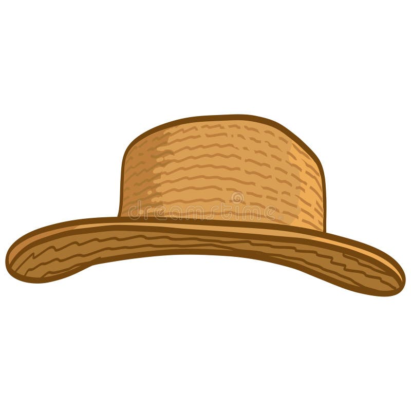 Farmer Hat Straw Cap Cartoon Illustration Vector Drawing Stock Vector ...