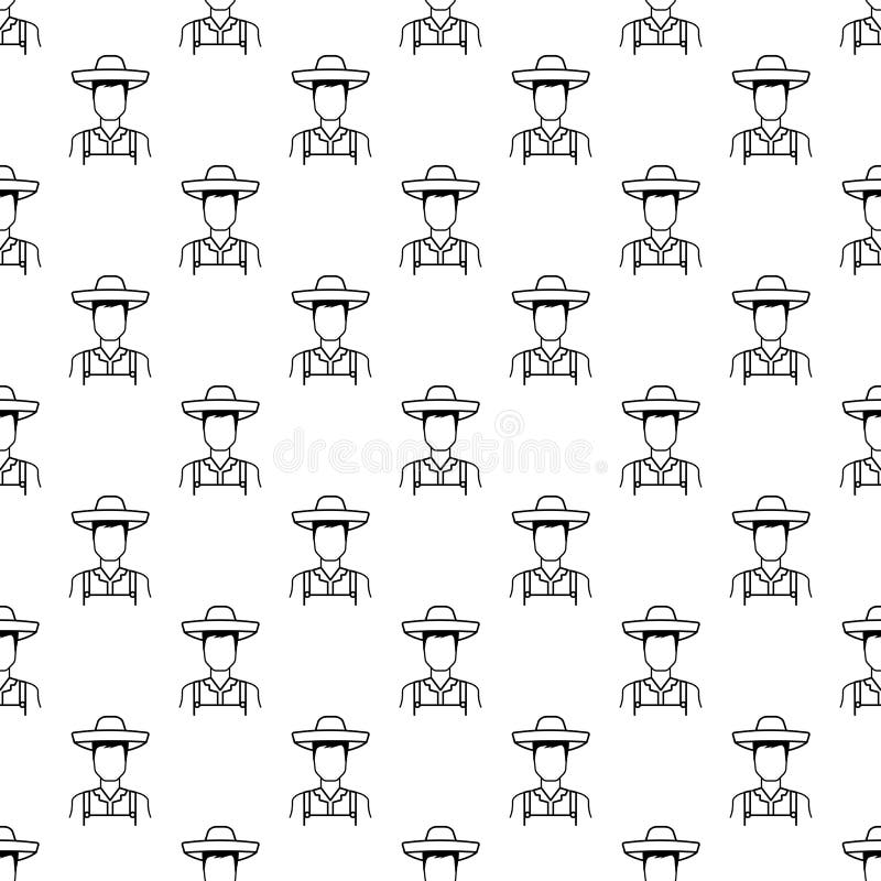 Farmer Icon in Pattern Style. One of Proffecions Collection Icon Can Be ...