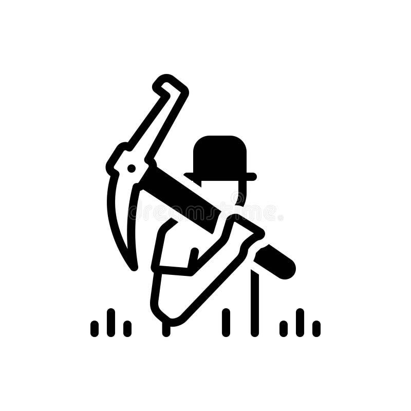 Black Solid Icon for Farmer, Peasant and Grower Stock Vector ...