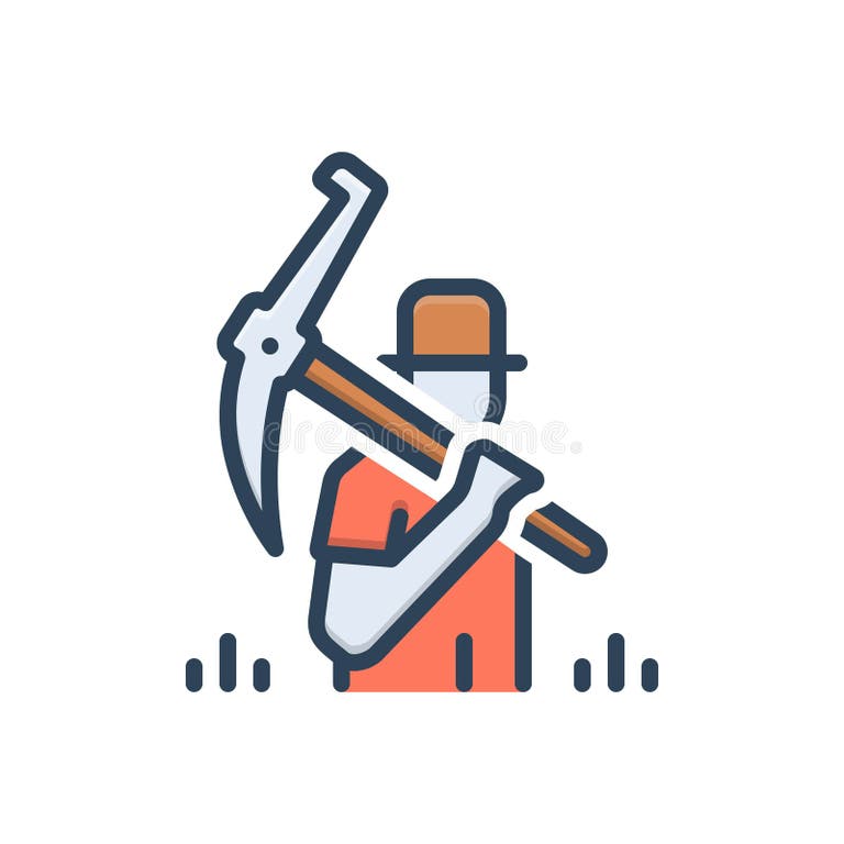 Color Illustration Icon for Farmer, Peasant and Tiller Stock ...